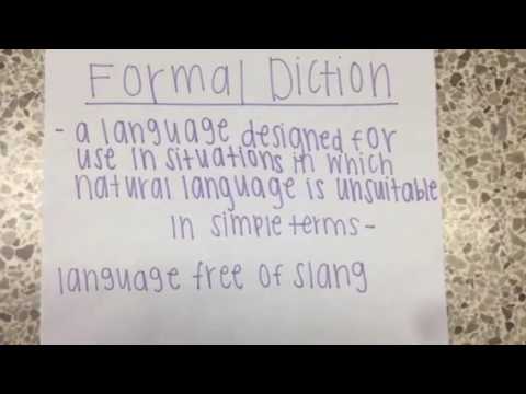 Formal diction