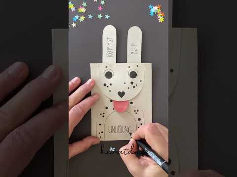 DIY Kindergeburtstag Einladung basteln #kindergeburtstag #bastelnmitkindern #basteln