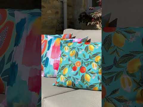 BRIGHTEN up your garden with outdoor fabrics & waterproof cushions! #outdoordecor #outdoorfurniture