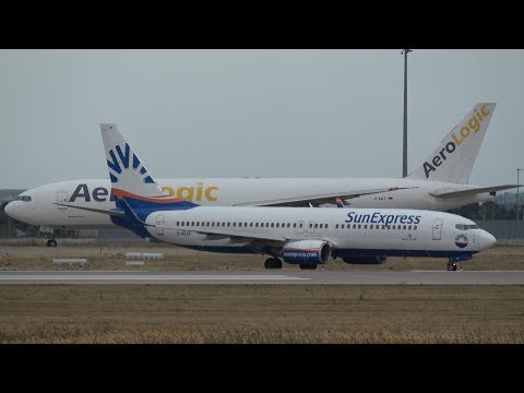 4K B757, 2x B747, B777 at Leipzig/Halle Airport Rwy26L LEJ/EDDP 14.08.2018