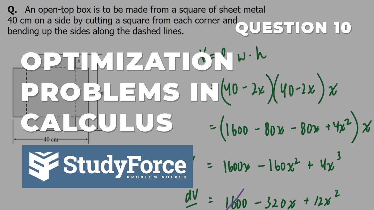Open-top Box of Greatest Volume | Calculus Optimization Problem