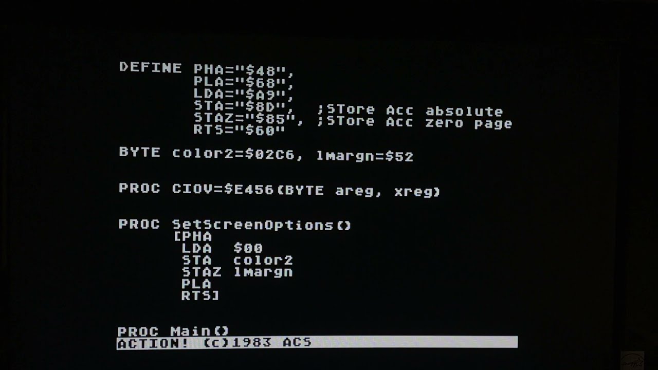 Action! Programming for the Atari 8-bit Computer - Part 7 - Machine Language in Action!