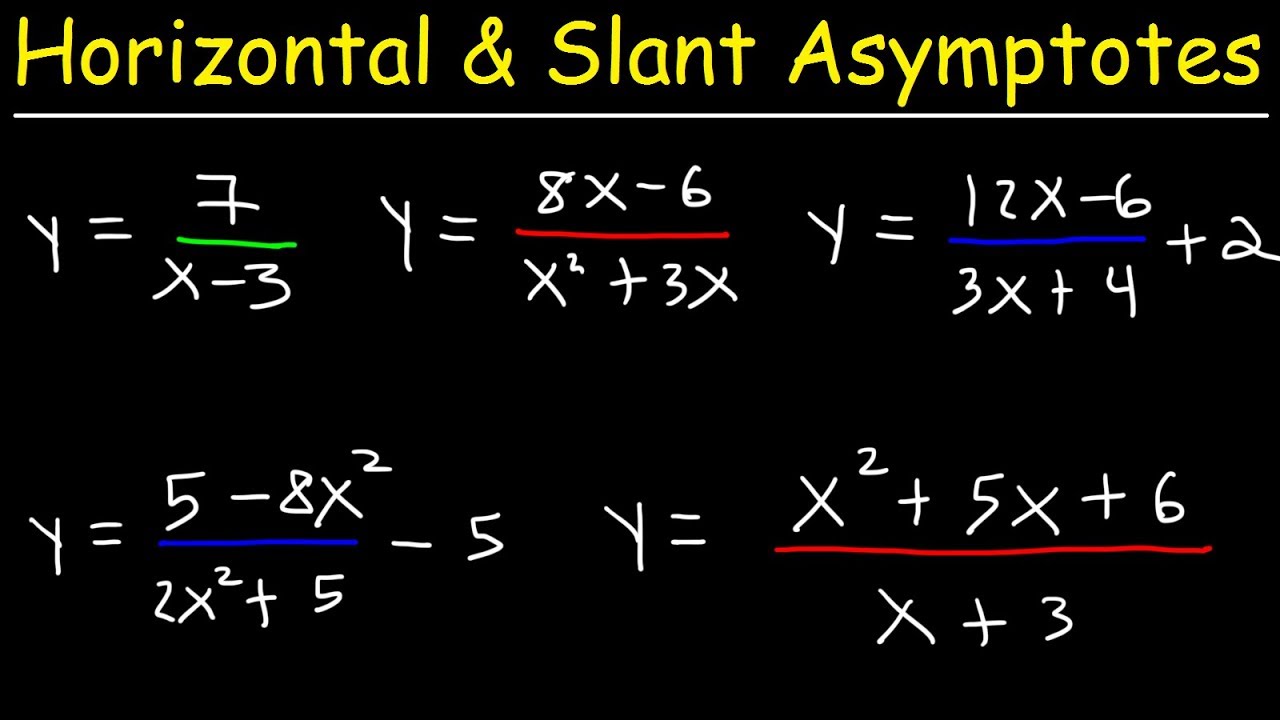 Horizontal Asymptotes and Slant Asymptotes of Rational Functions