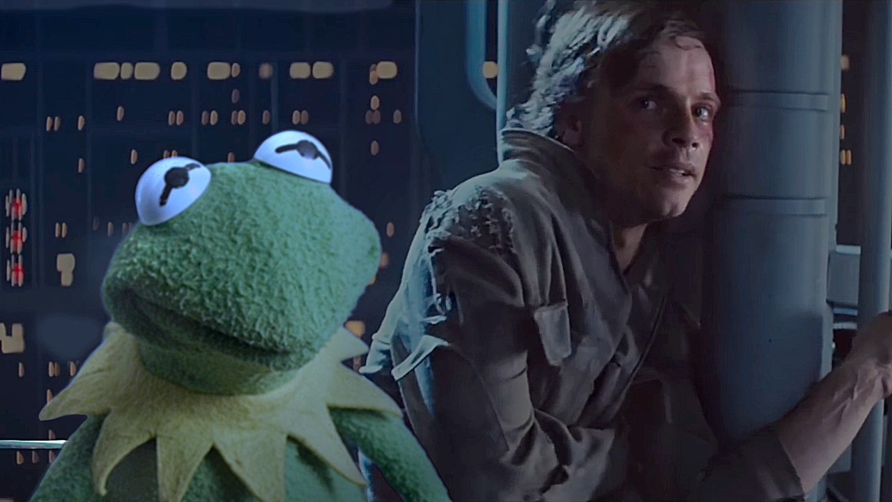 Empire Strikes Back but Kermit is Darth Vader