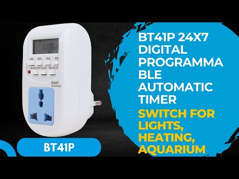 BT41P 24x7 Digital Programmable Automatic Timer Switch For Lights, Heating, Aquarium