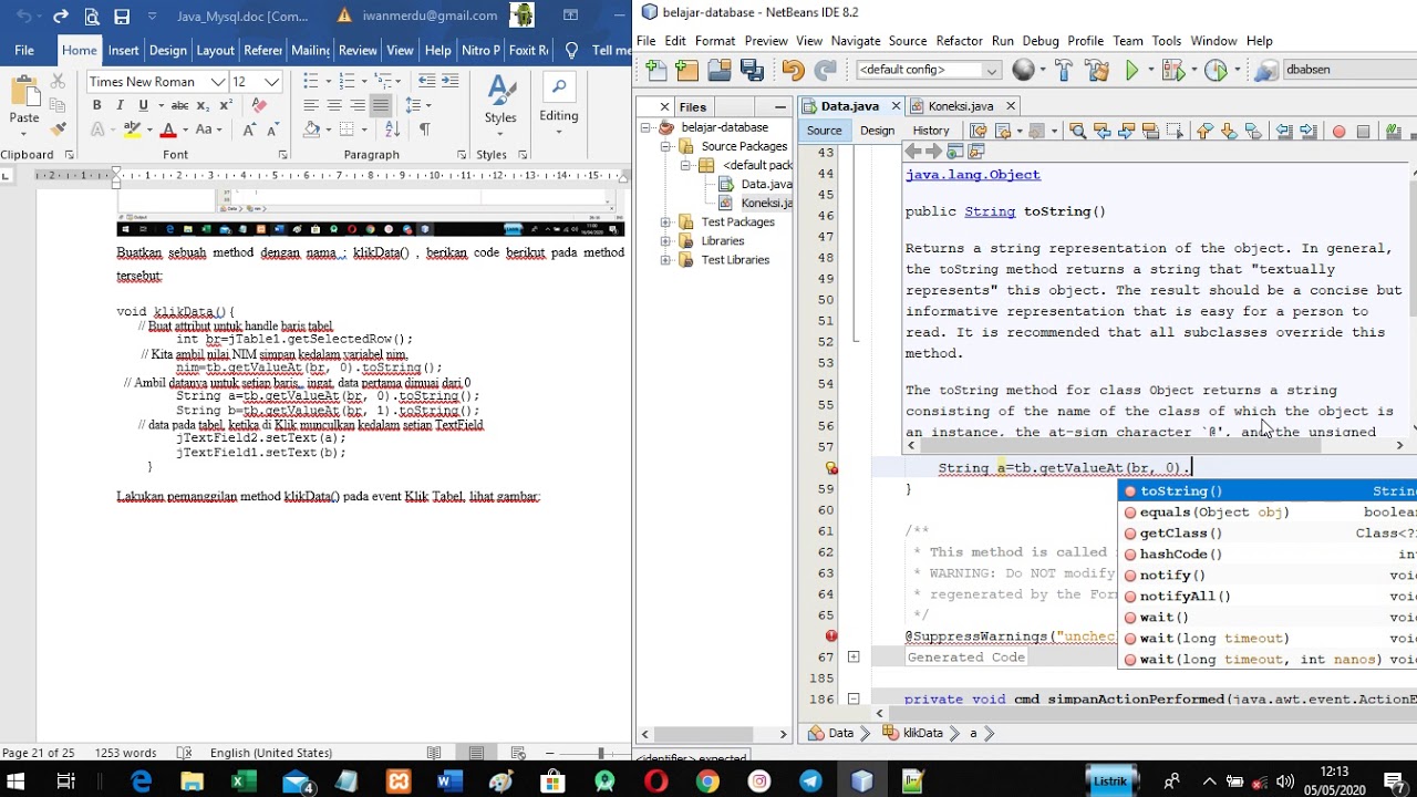 Cara Membuat Ubah Data Java Mysql Netbeans