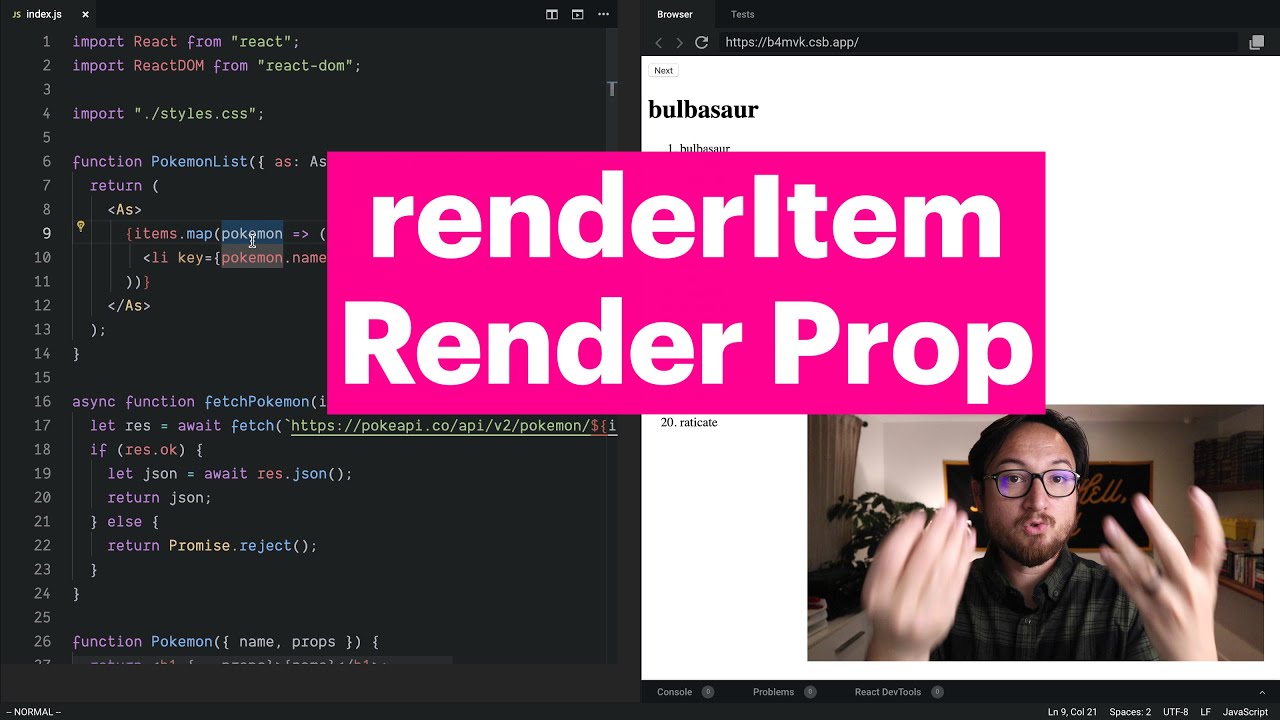 The renderItem Render Prop