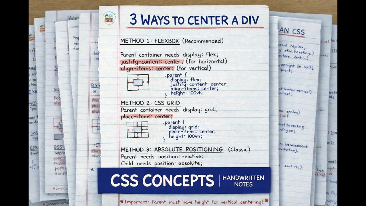 CSS Handwritten Notes for Beginners | Important Concepts