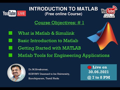 🔴 LIVE | # DAY 1 MATLAB Basics for Engineers | Introduction to MATLAB | FREE COURSE !!
