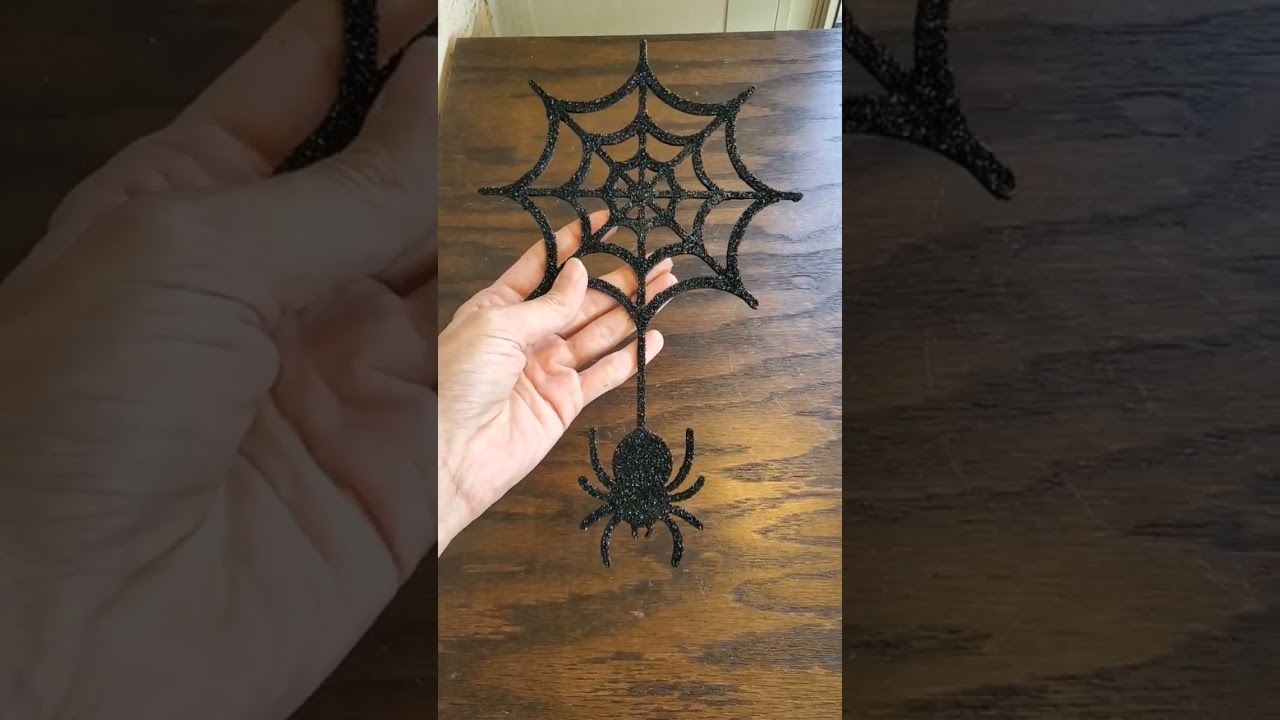 Spooky Glitter Spider Wall Art