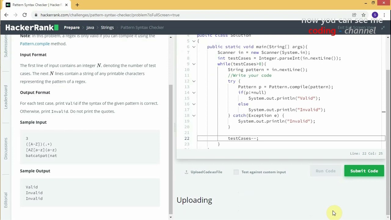 HackerRank - Java #20 - Pattern Syntax Checker