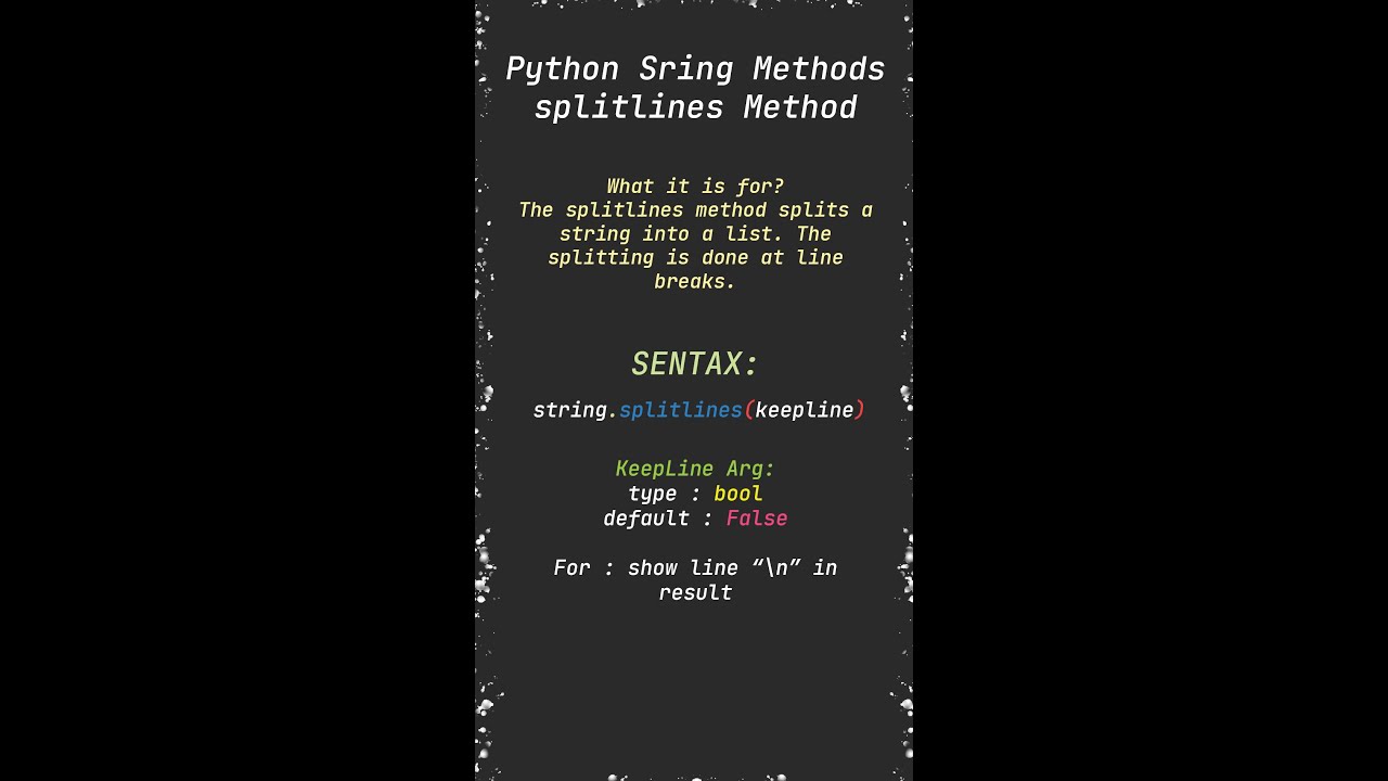 splitlines Method - Python String Methods