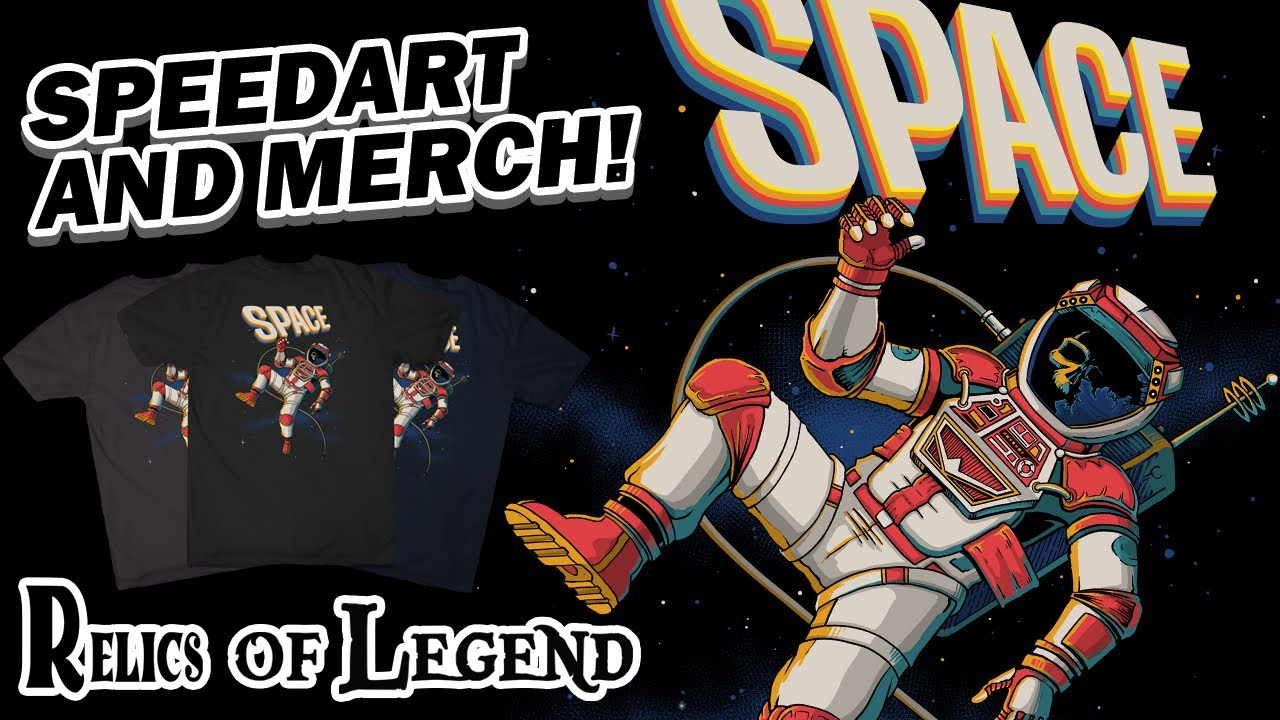 Speedart - Ep02 - Space - Time-lapse T-shirt Design - Retro logo vintage astronaut - Retrofuturism