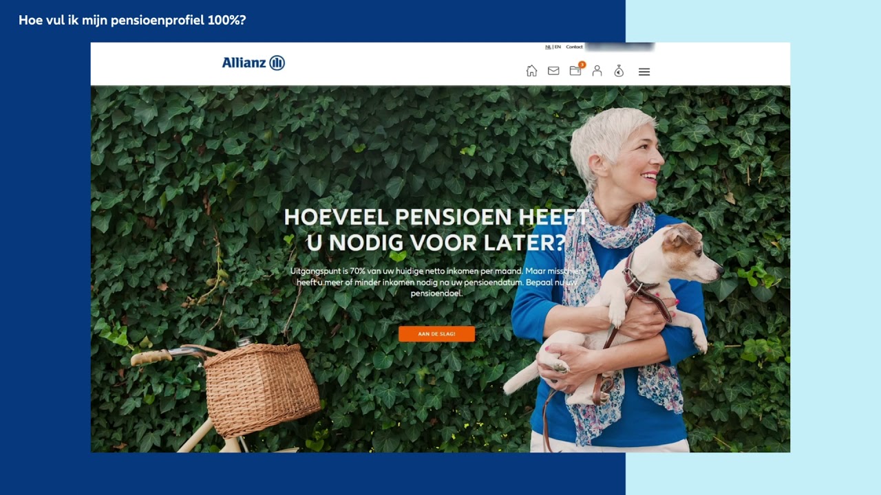 Allianz Persoonlijk Pensioen Portaal – Pensioenprofiel vullen