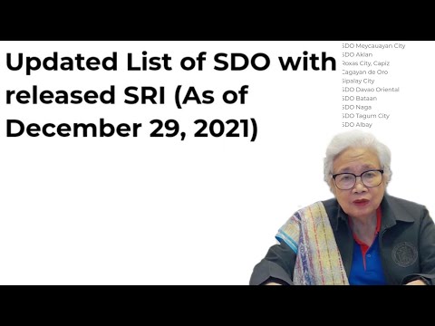 UPDATED LIST OF SDO WITH SRI|BFAM