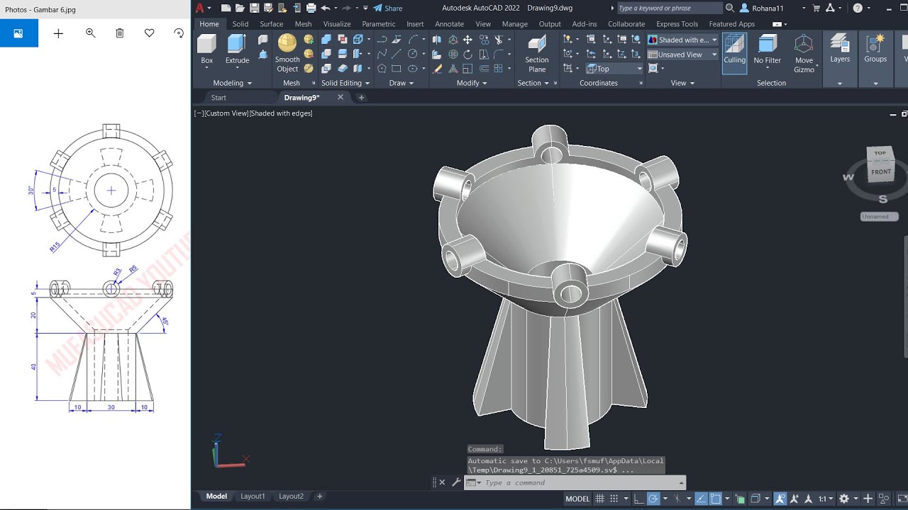 Exercise 6 AutoCAD 3D Modeling Tutorial For Beginner