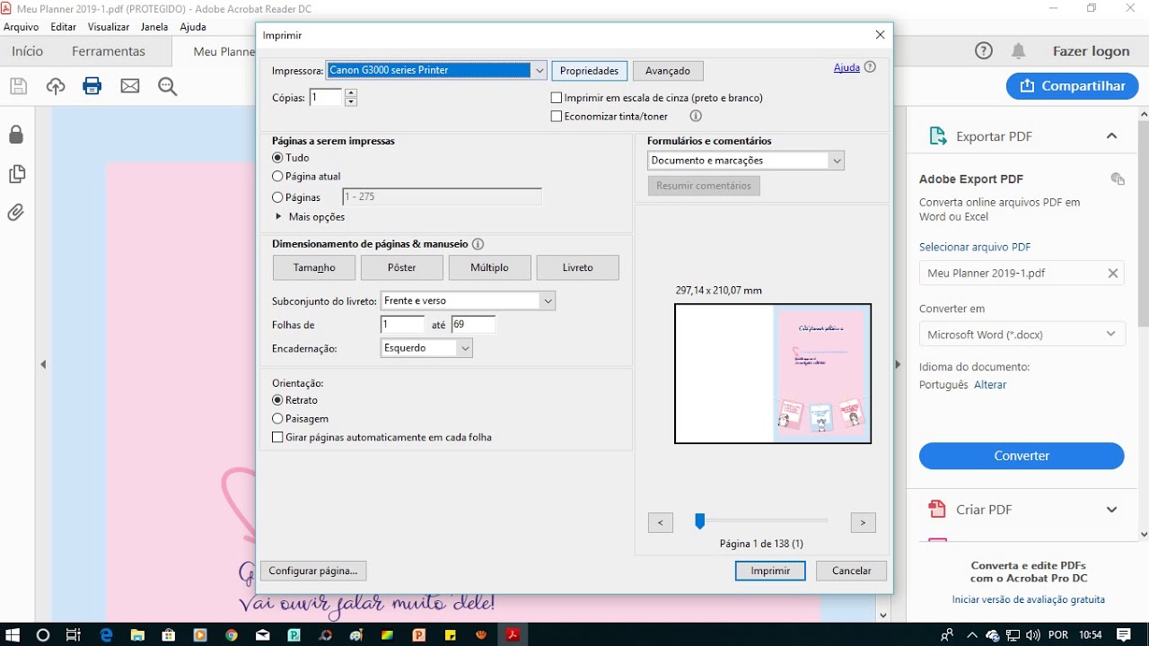 configura pdf frente e verso livreto