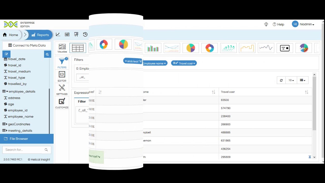 Drill Down Function on Tables