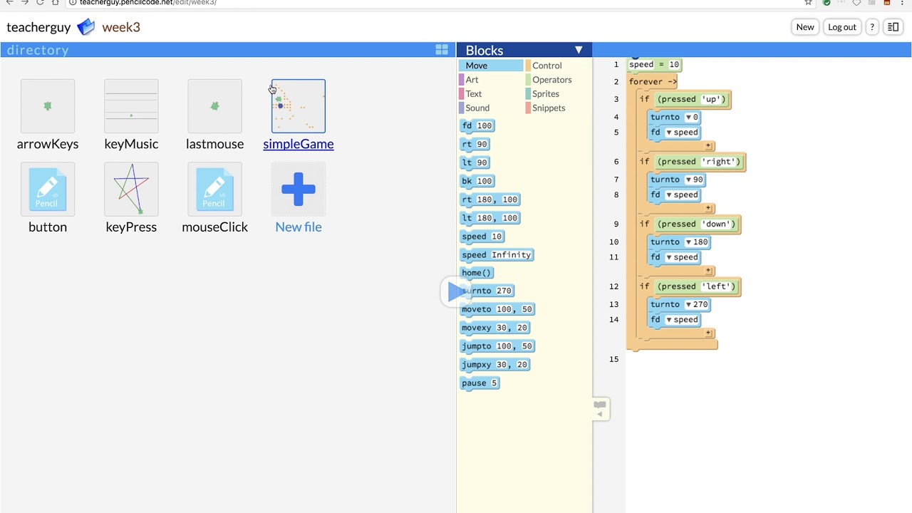PencilCode Advanced User Input
