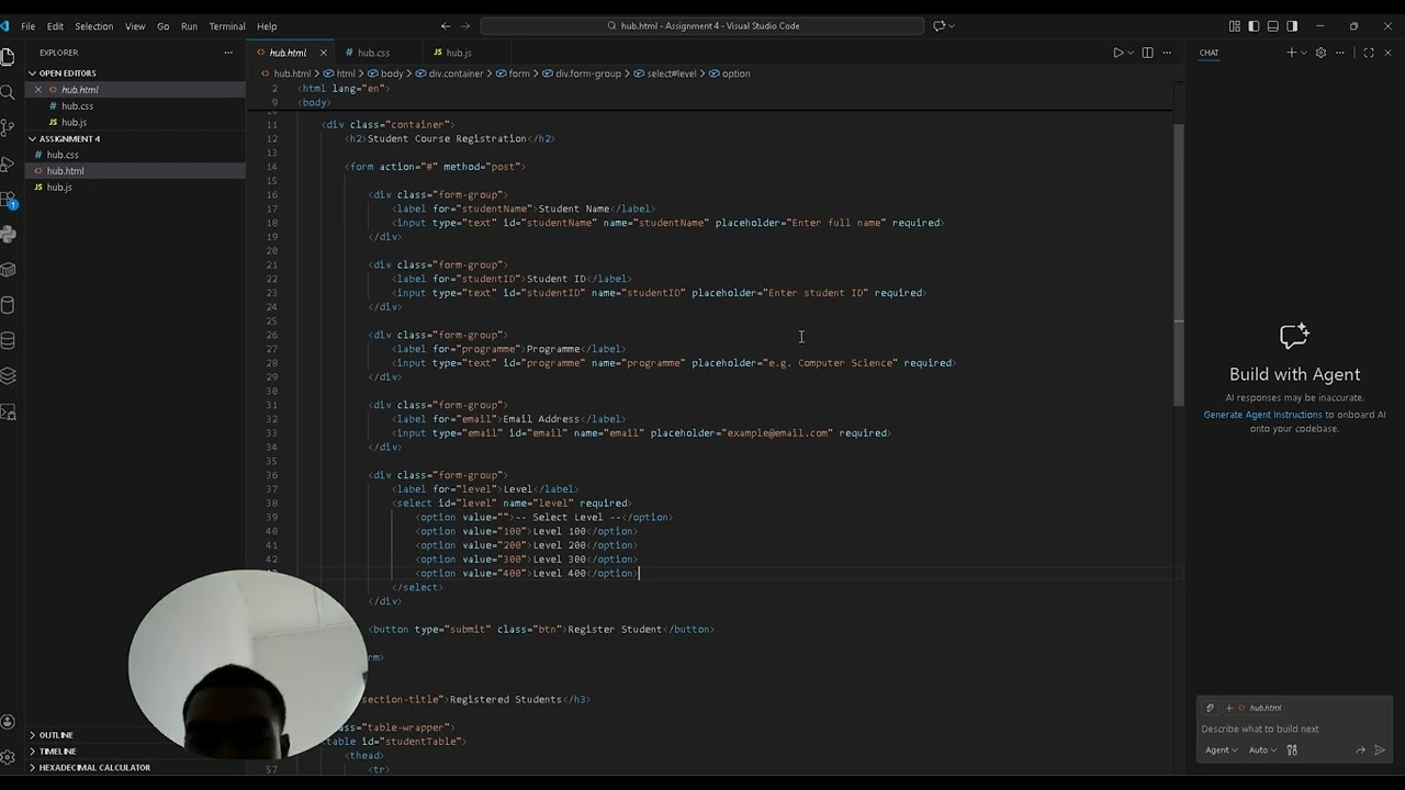 How to create a student registration system.