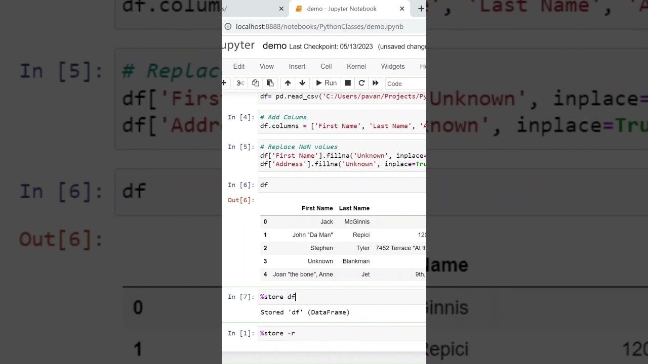 #shorts - Restart Jupyter Notebook Kernal Without Losing Variables | Python Tutorials #python
