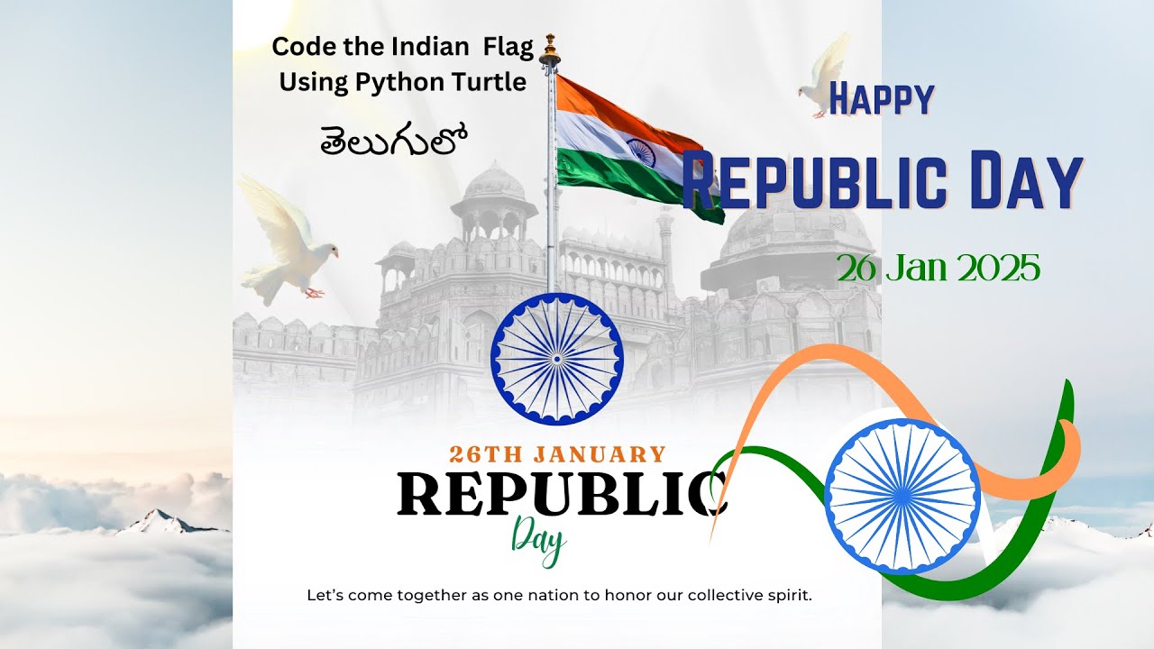 Code the Indian Flag using Python Turtle Programming | Python | Happy Republic Day 2025 Jaihind
