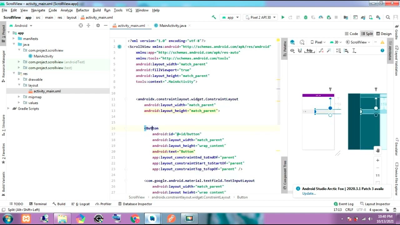 Android Studio ScrollView 2021