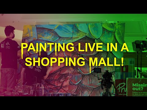 Painting LIVE in a Shopping Mall! Art Collaboration