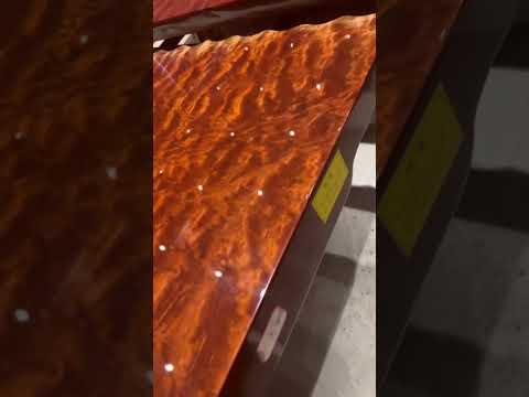China Factory Made Luxury Live Edge Burl Bubinga Slab Wood Table Top 253*114cm