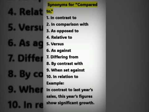 Synonyms for Compared To #ieltsexam #compared  synonyms