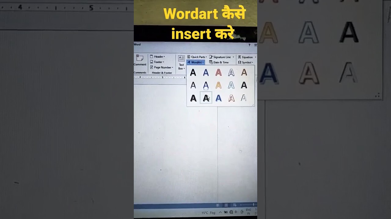 wordart कैसे insert करे, #msword, #word, #viral, #tranding, #ascomputerpoint
