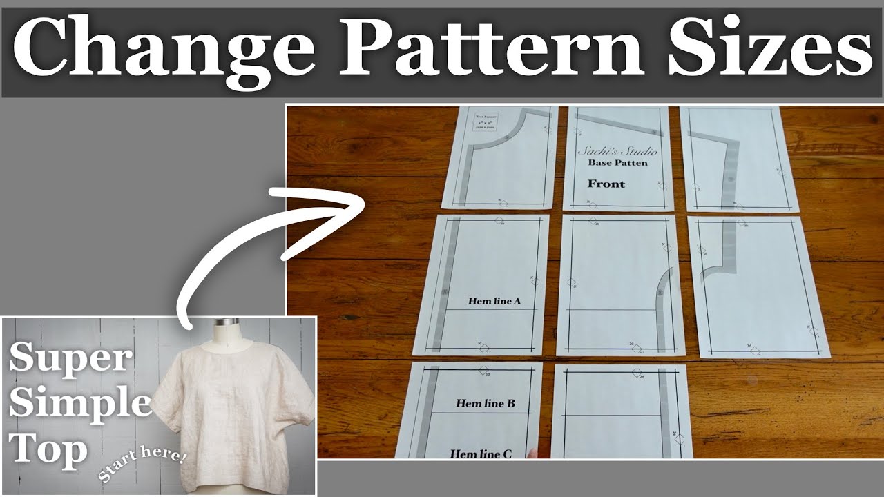 How to Make Sewing Pattern Bigger or Smaller // Simple Pattern Grading