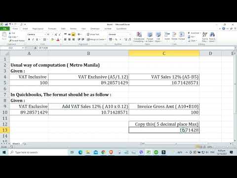 How to convert VAT Inclusive Selling Price to VAT Exclusive