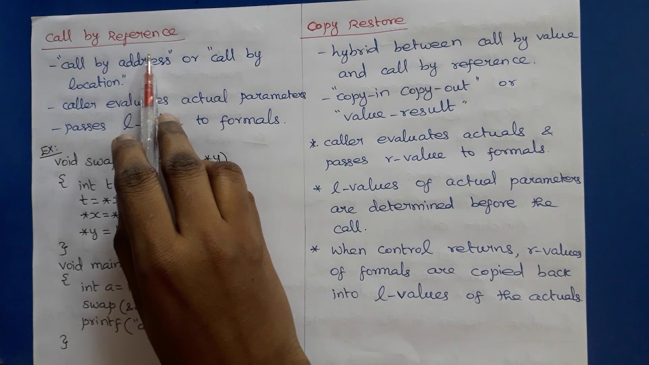 Compiler Design: Parameter Passing