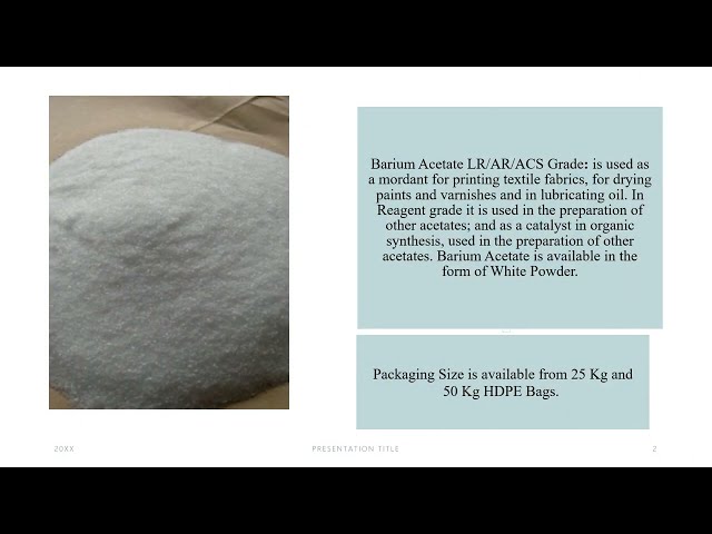 Acetate - Barium Acetate Technical Manufacturer from Hyderabad