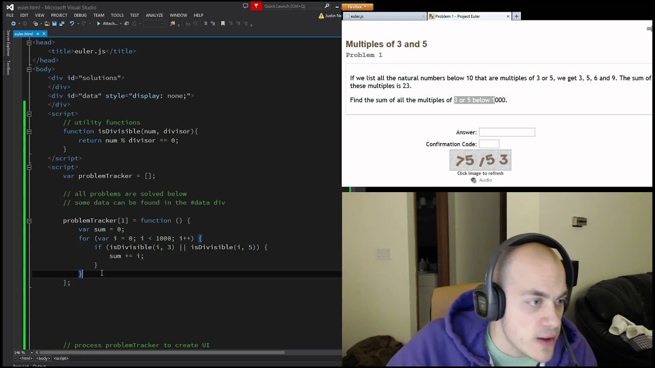B&C - Project Euler - Problem 1 and 2 (Javascript)