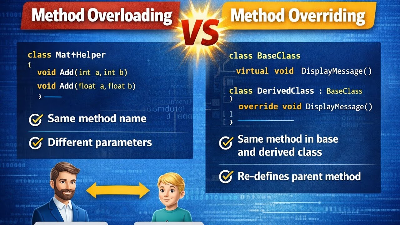 Method Overloading vs Method Overriding | C# Interview Questions Explained