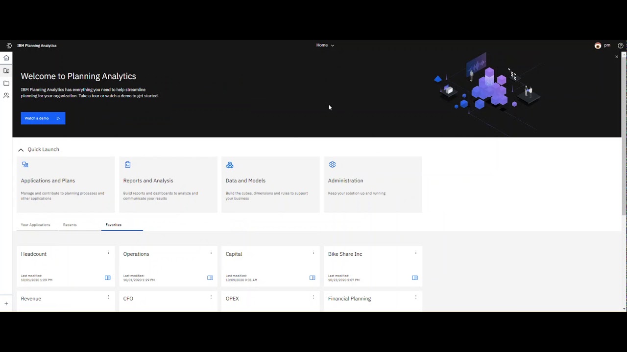 IBM Planning Analytics Workspace New Experience Walkthrough
