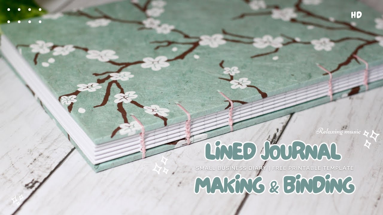 Lined journal making and binding | small business diary ❤︎  (Free printable lined template)