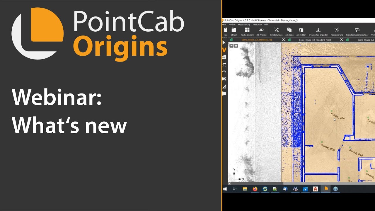 PointCab Origins 4.0 Webinar - What's new in our point cloud processing software?