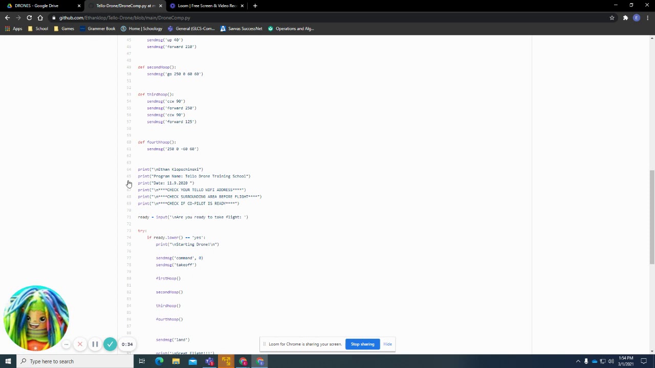 Github Tello drone code Review