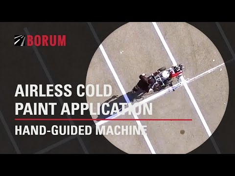Hand-guided line marking machines for airless cold paint application