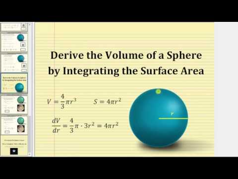 Derive the Volume of a Sphere Using Integrating the Surface Area | Math ...