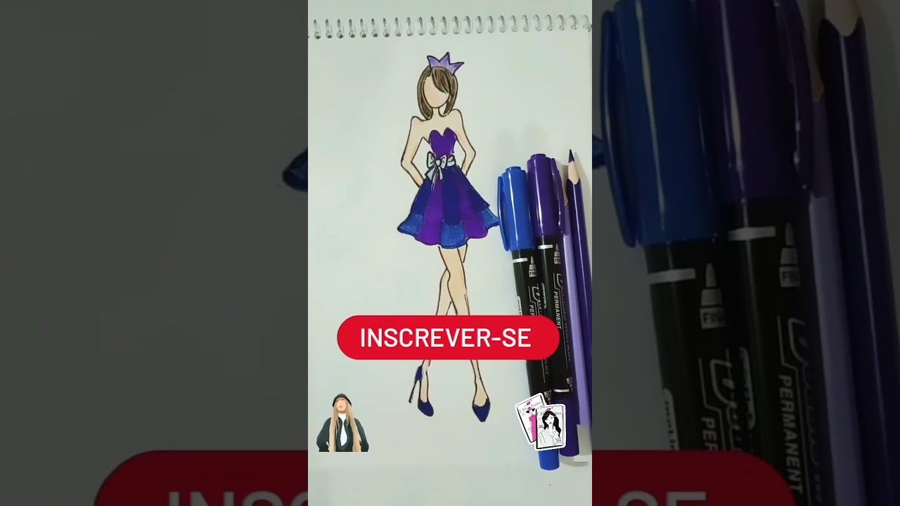 Desenho de pin on arte fashion anime! #shorts