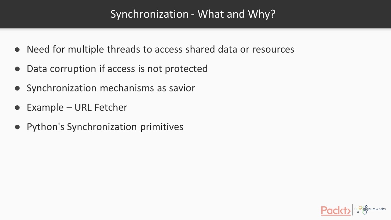 Concurrent Programming in Python: Synchronization in Python| packtpub.com