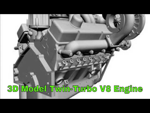 Twin-Turbo V8 Engine 3D Model - FlatPyramid