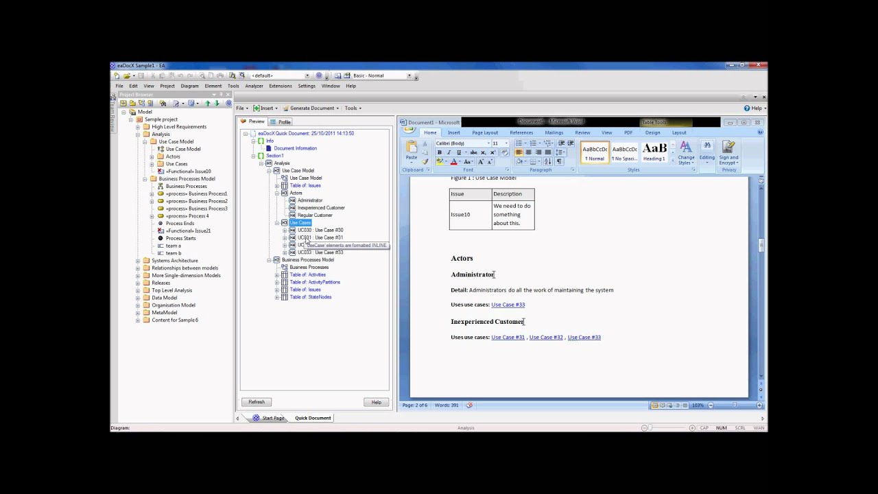 eaDocX: Creating a Quick Document
