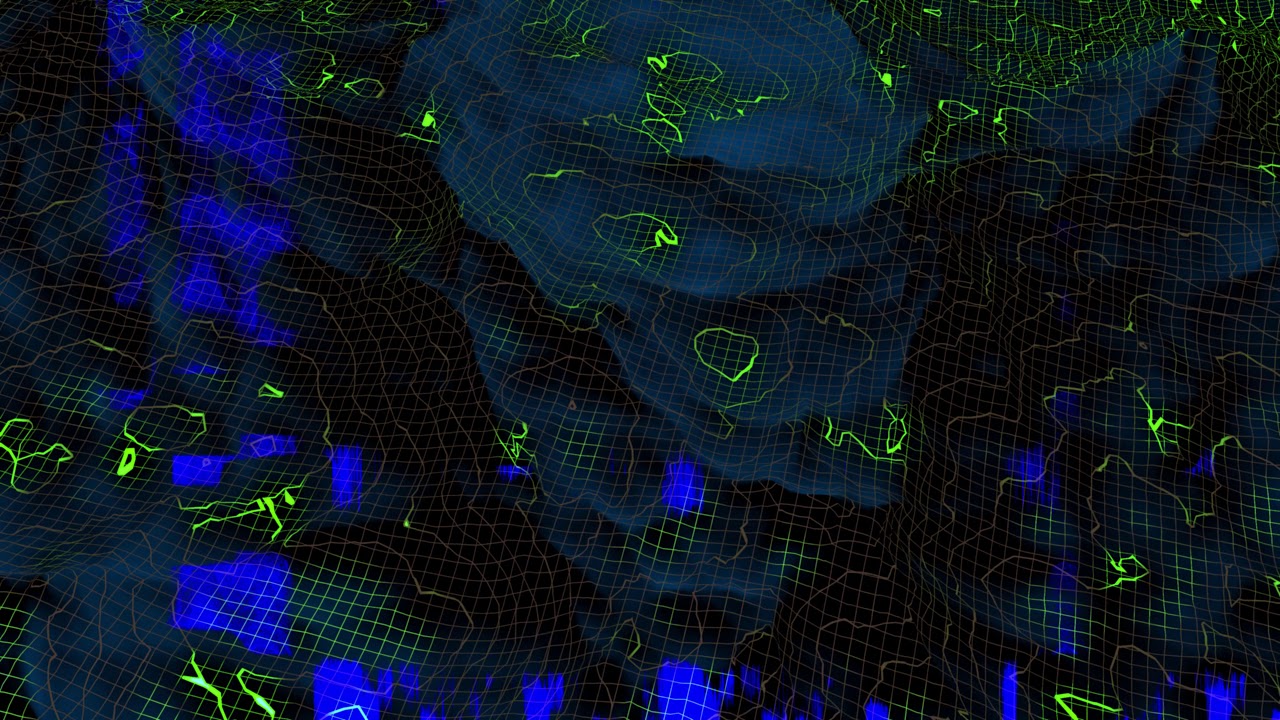 4K Retro 3D Glitch Grid - Moving background #AAVFX