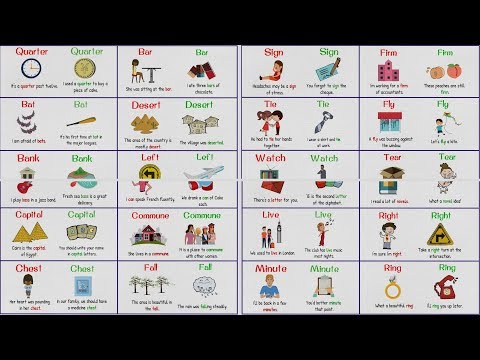150+ Common Homographs - Confusing Words with the Same Spelling but Having More than One Meaning