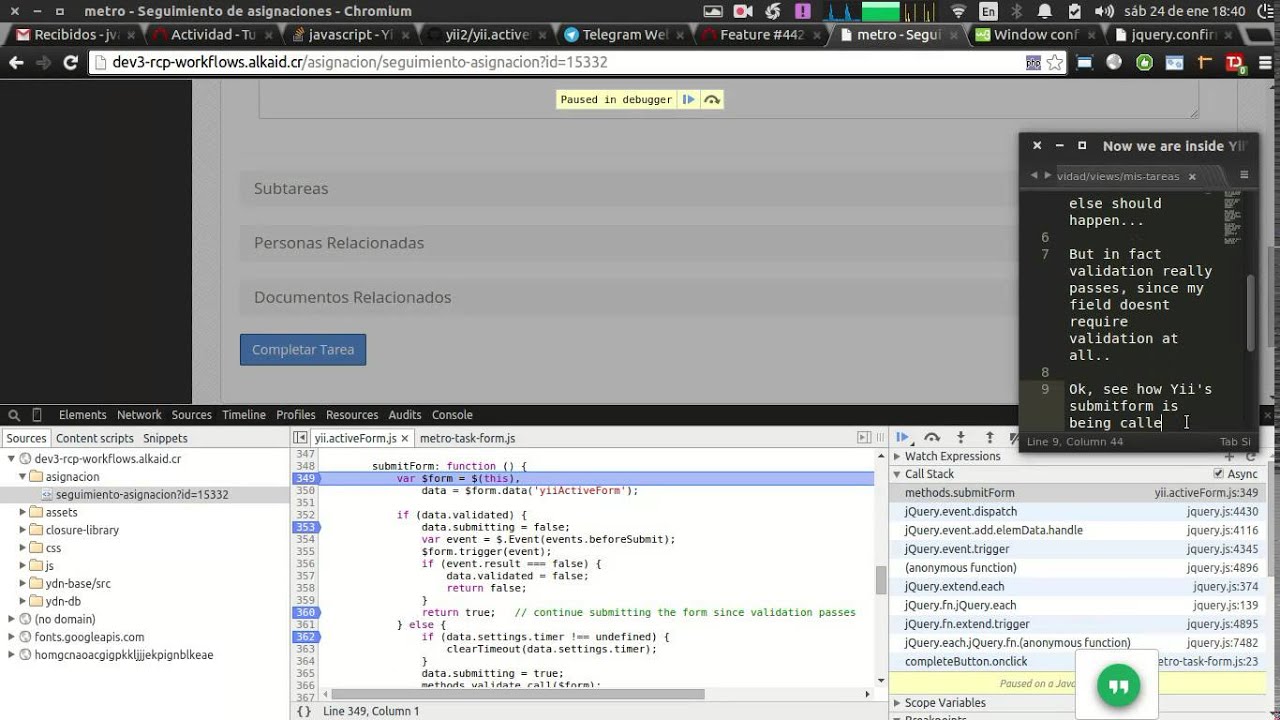 External form submit with Yii, validation and confirmation request